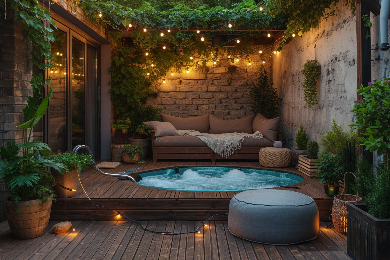 Idées d'aménagement pour petite terrasse avec spa